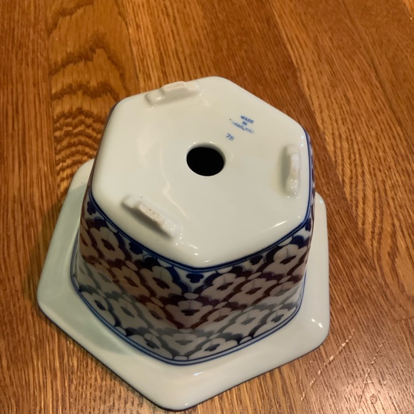 Accents | Flower Planter Blue And White Porcelain Thailand | Poshmark